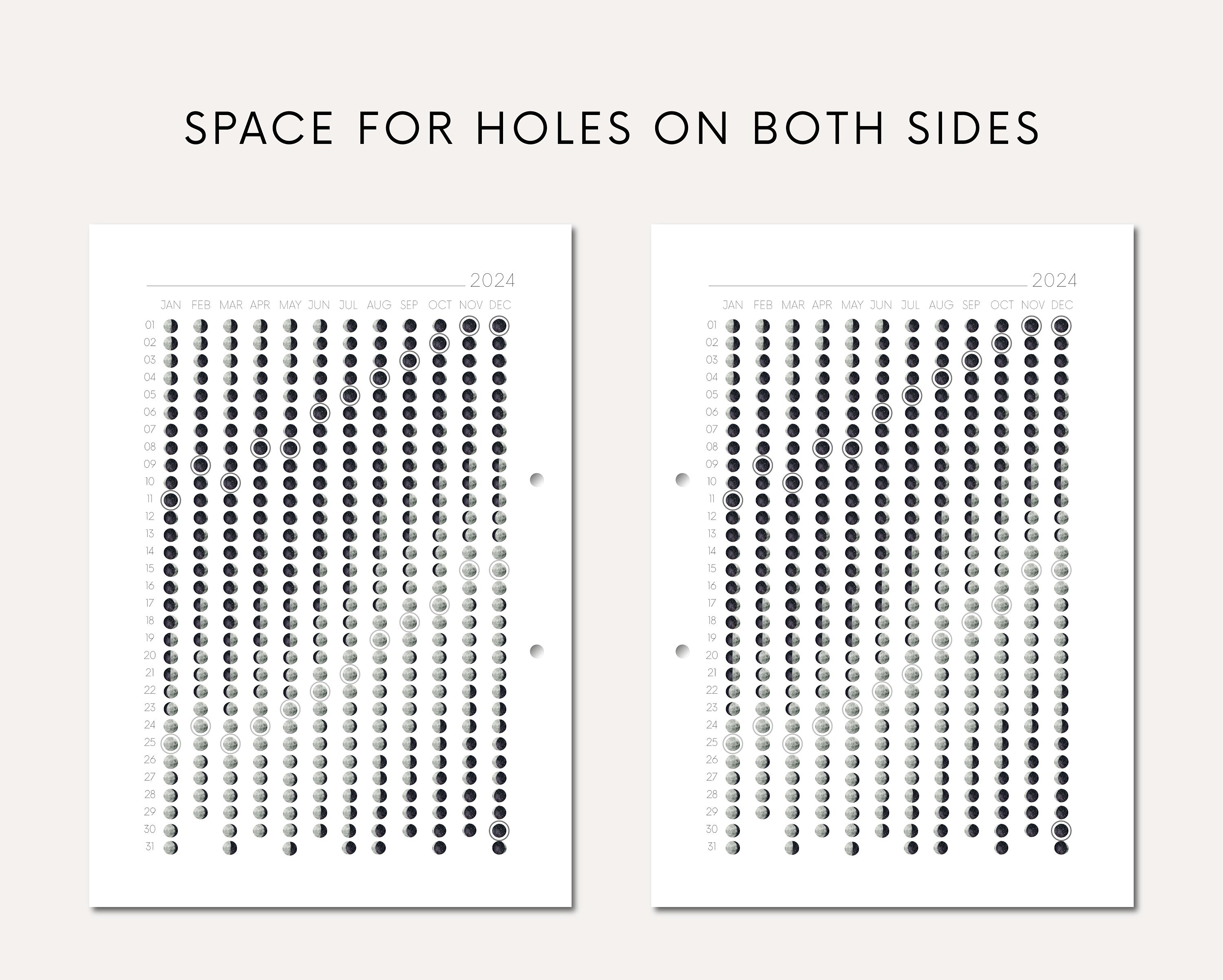 Moon Phase Bundle Lunar Art Printable Wall Decor Moon Phases for ...