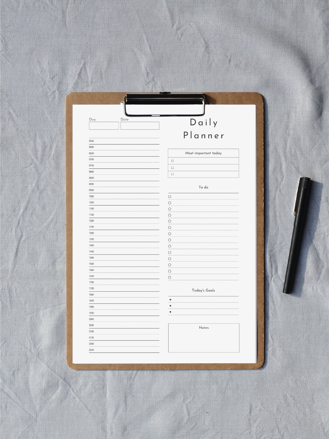 Minimal Daily Planner Printable Letter Daily Planner Download Planner ...