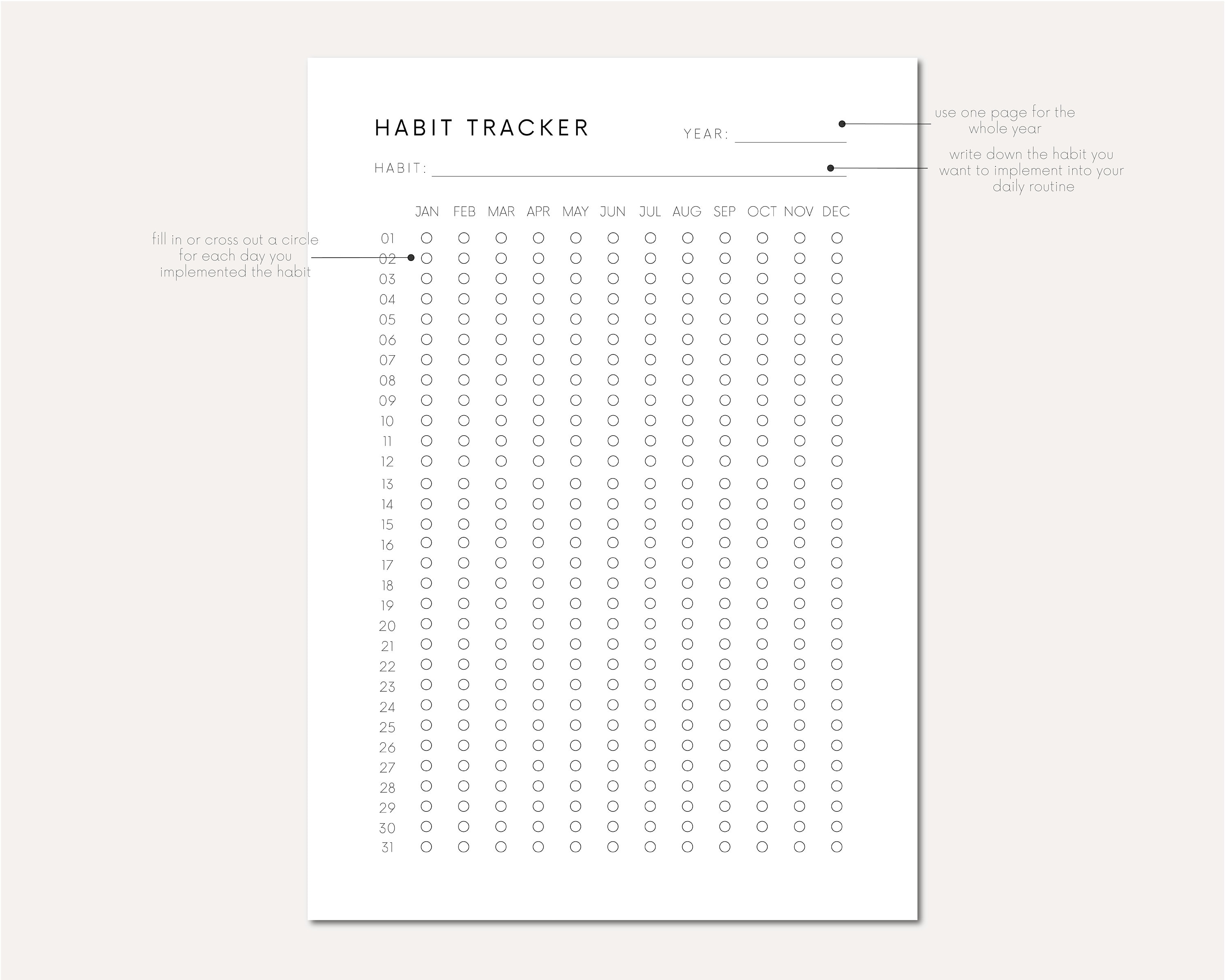 Habit Tracker Bundle Printable Habit Tracker Digital Monthly Tracker ...