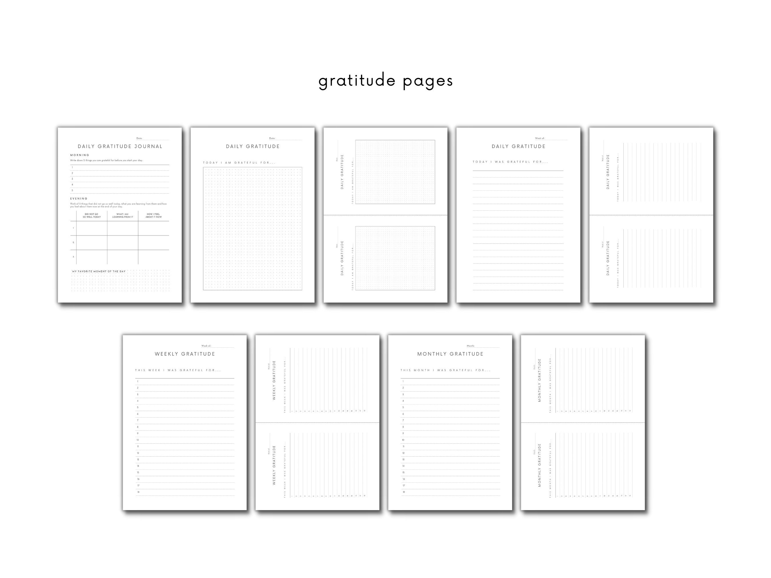 Self Care Planners Printable Gratitude Journal Pages Digital ...
