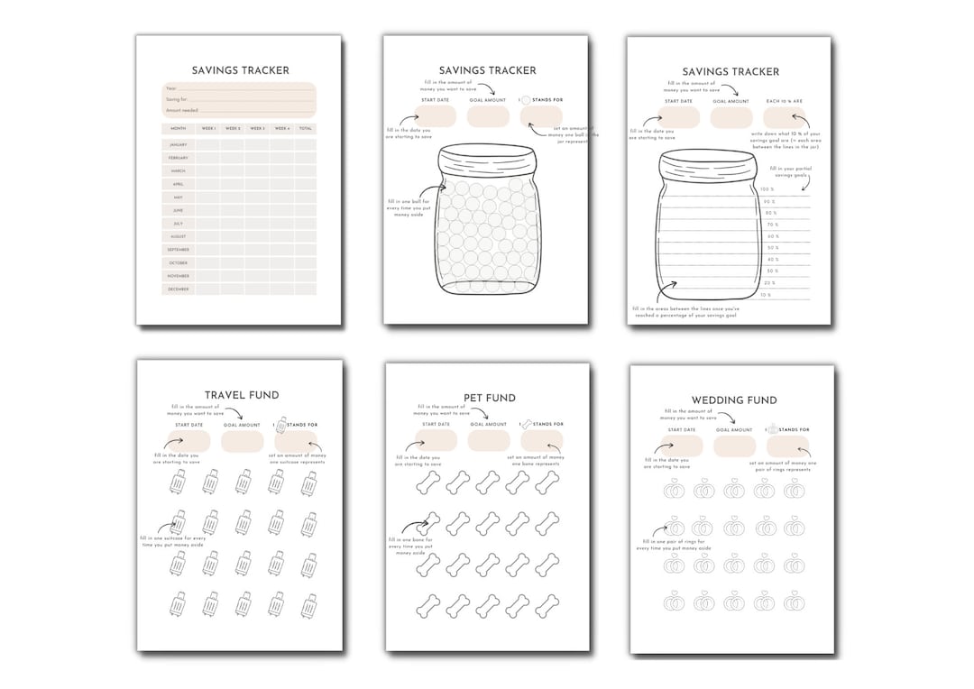 Savings Printable Tracker Digital Savings Planner A5 Savings - Etsy