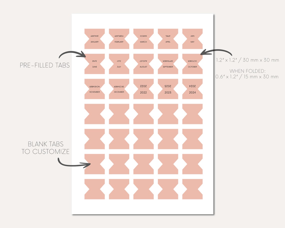 Printable Planner Tabs Instant Digital Download Digital Planner Plotter ...