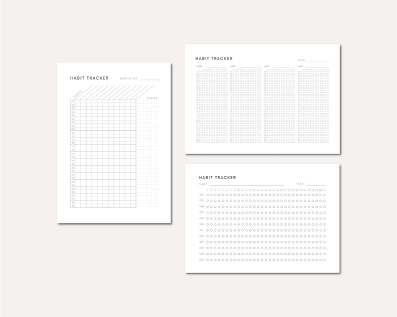 Habit Tracker Bundle Printable Habit Tracker Digital Monthly Tracker ...