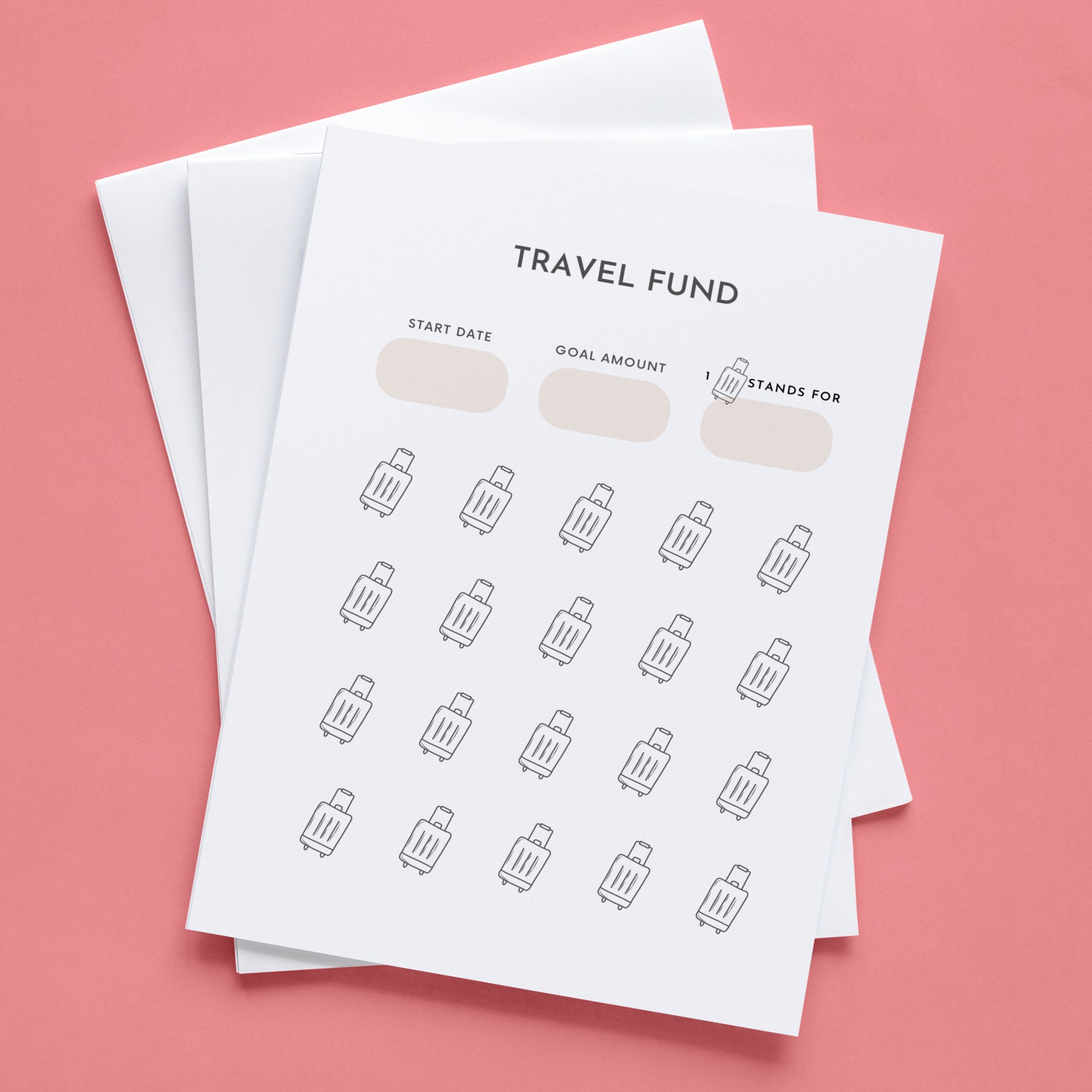 Savings Printable Tracker Download Vacation Fund Printable for - Etsy