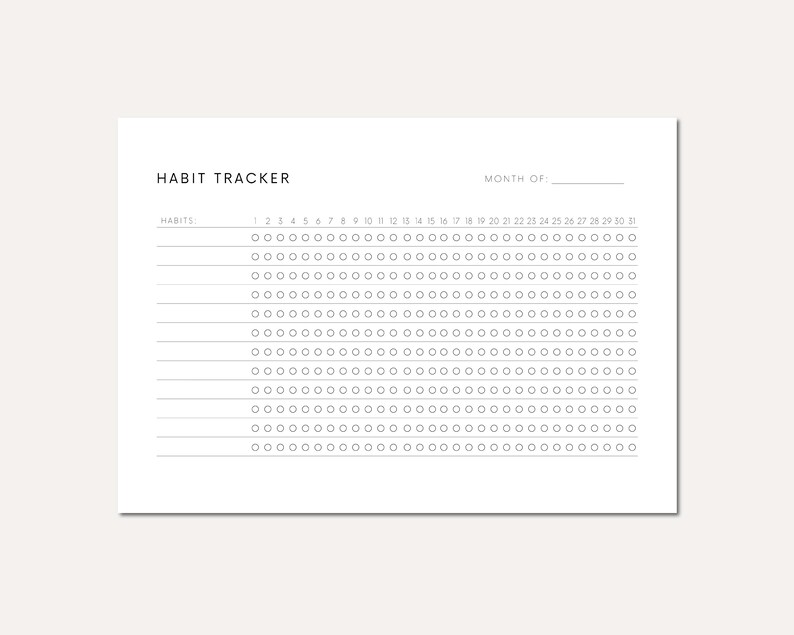 Habit Tracker Download Monthly Planner Habit Tracker Printable Goal ...