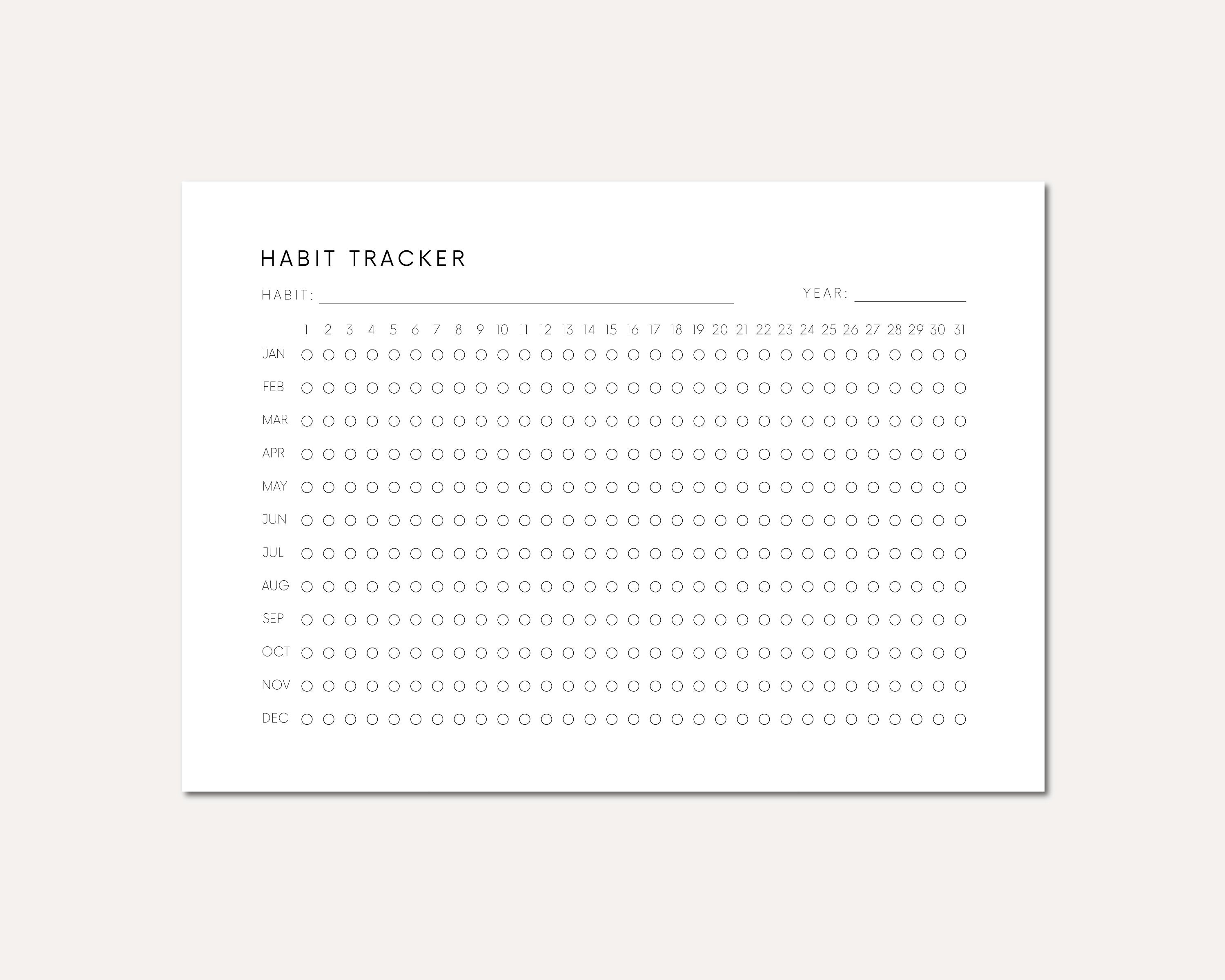 Habit Tracker Printable Fitness Tracker Download Reading Tracker ...