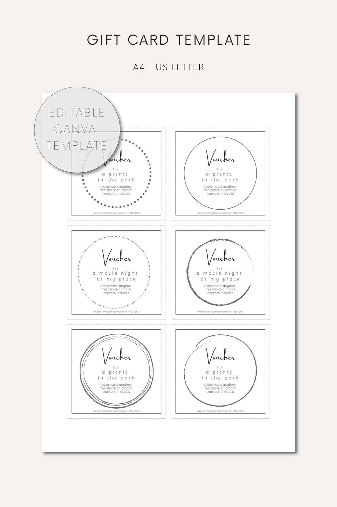 Editable Gift Card for Wedding Voucher Editable Gift Card Template on ...