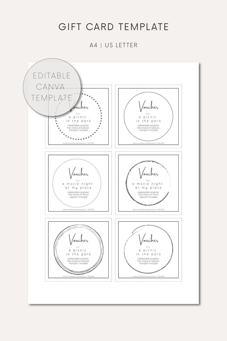 Editable Gift Card for Wedding Voucher Editable Gift Card Template on ...
