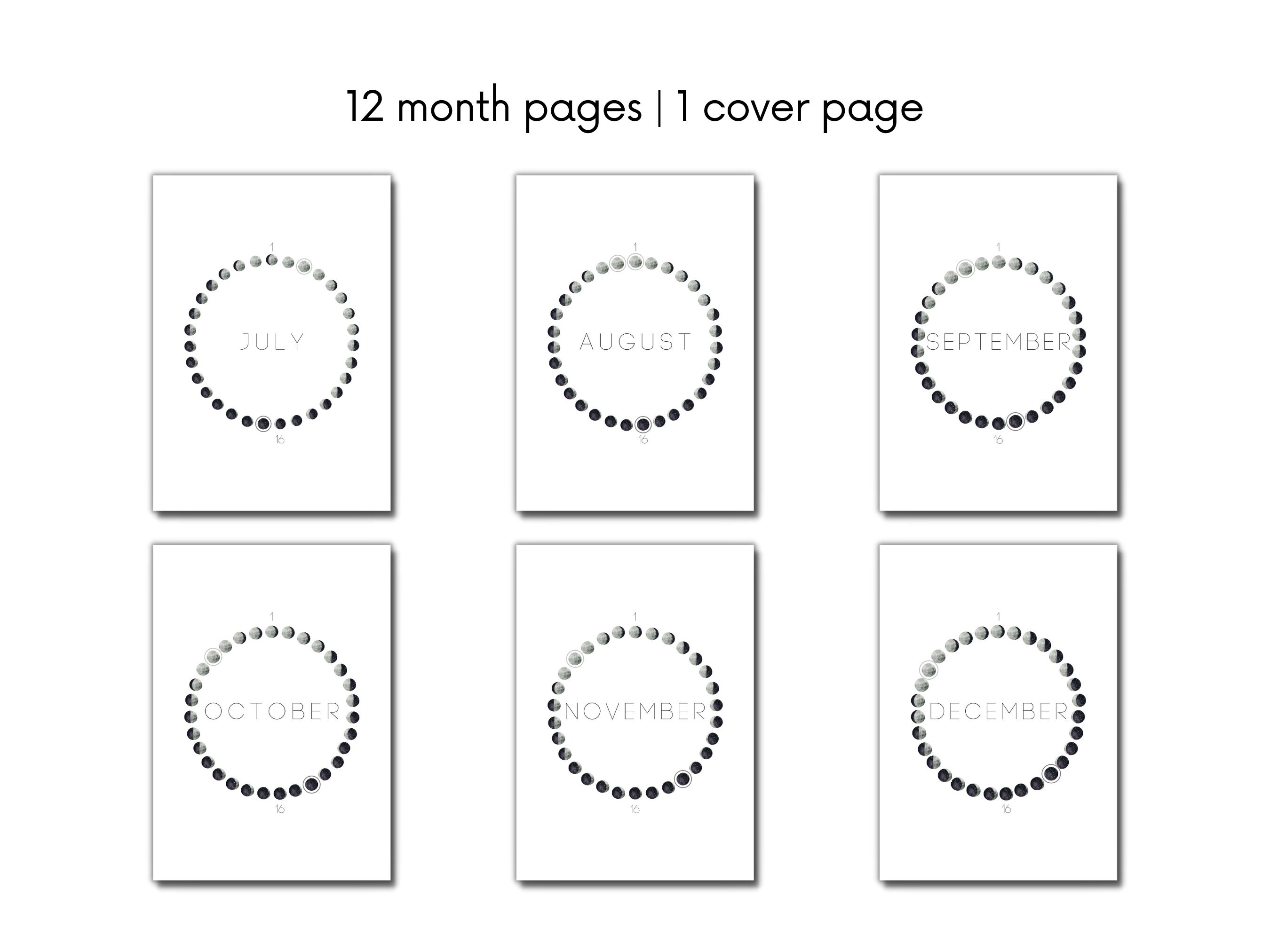 Planner Covers Printable Lunar Planner Cover A6 Printable - Etsy