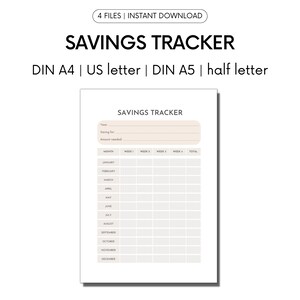 Savings Printable Tracker Pages Download Budget Savings Tracker A4 ...