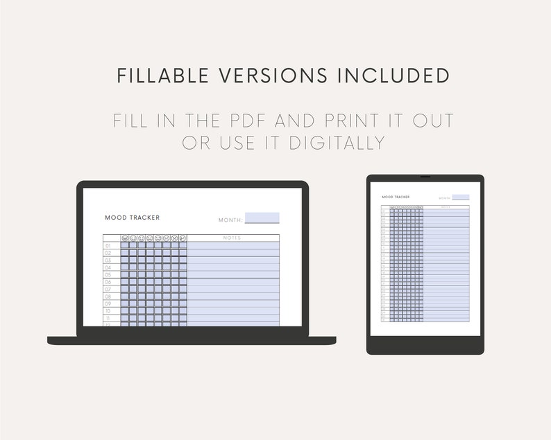 Daily Mood Tracker Printable Mood Track Monthly Emotion Tracker Digital ...