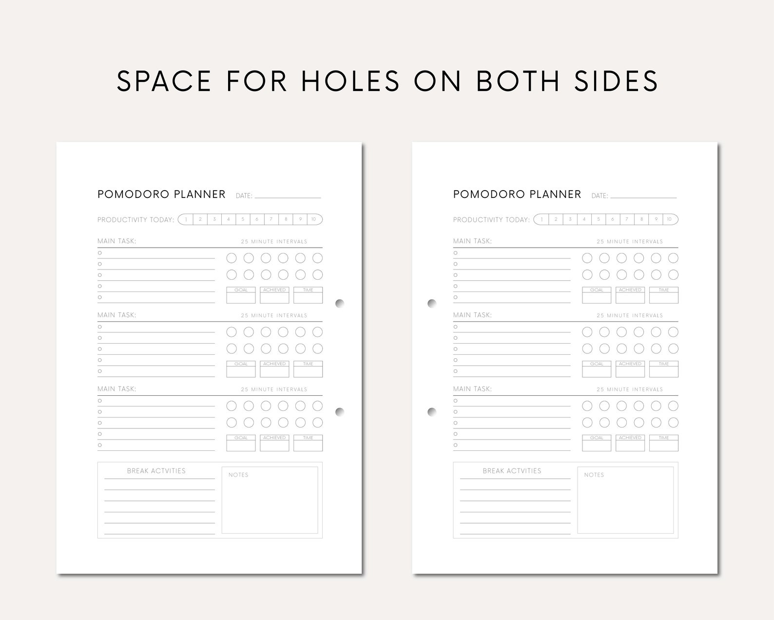 Printable Pomodoro Planner A4 Printable Pomodoro Method for Time ...