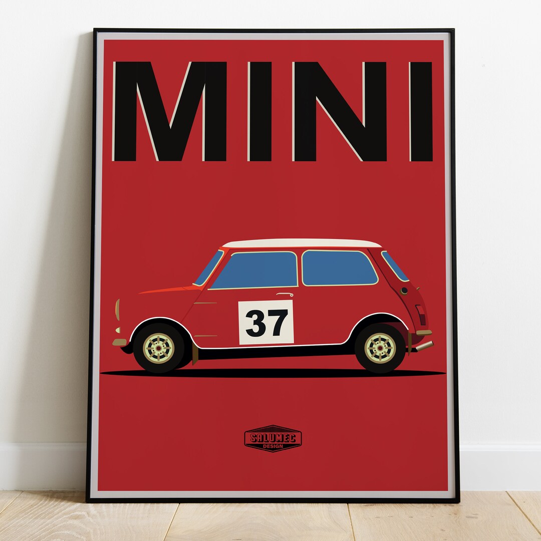 Vintage Mini Cooper Poster by Salumec Design - Etsy
