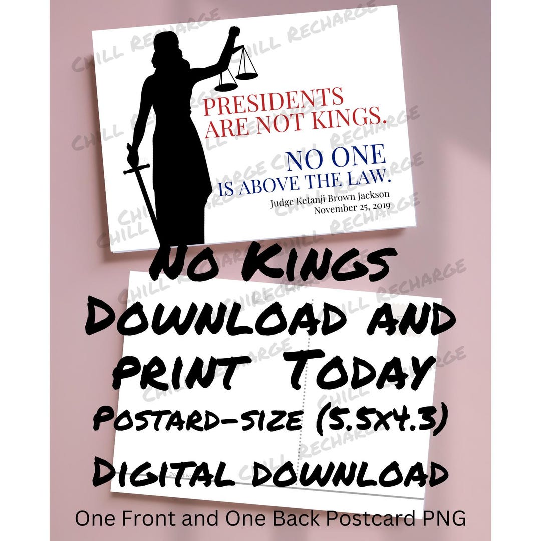 No Kings Anti-trump Postcard Design: Political Protest Art (digital ...