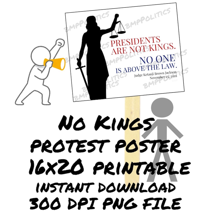No Kings Protest Signs - Etsy