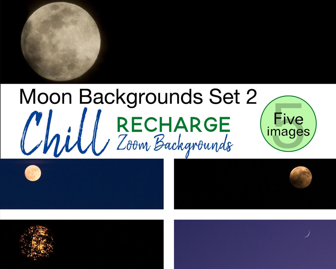 Moon Zoom Backgrounds: Full Crescent Moon Set 5 Images (digital ...
