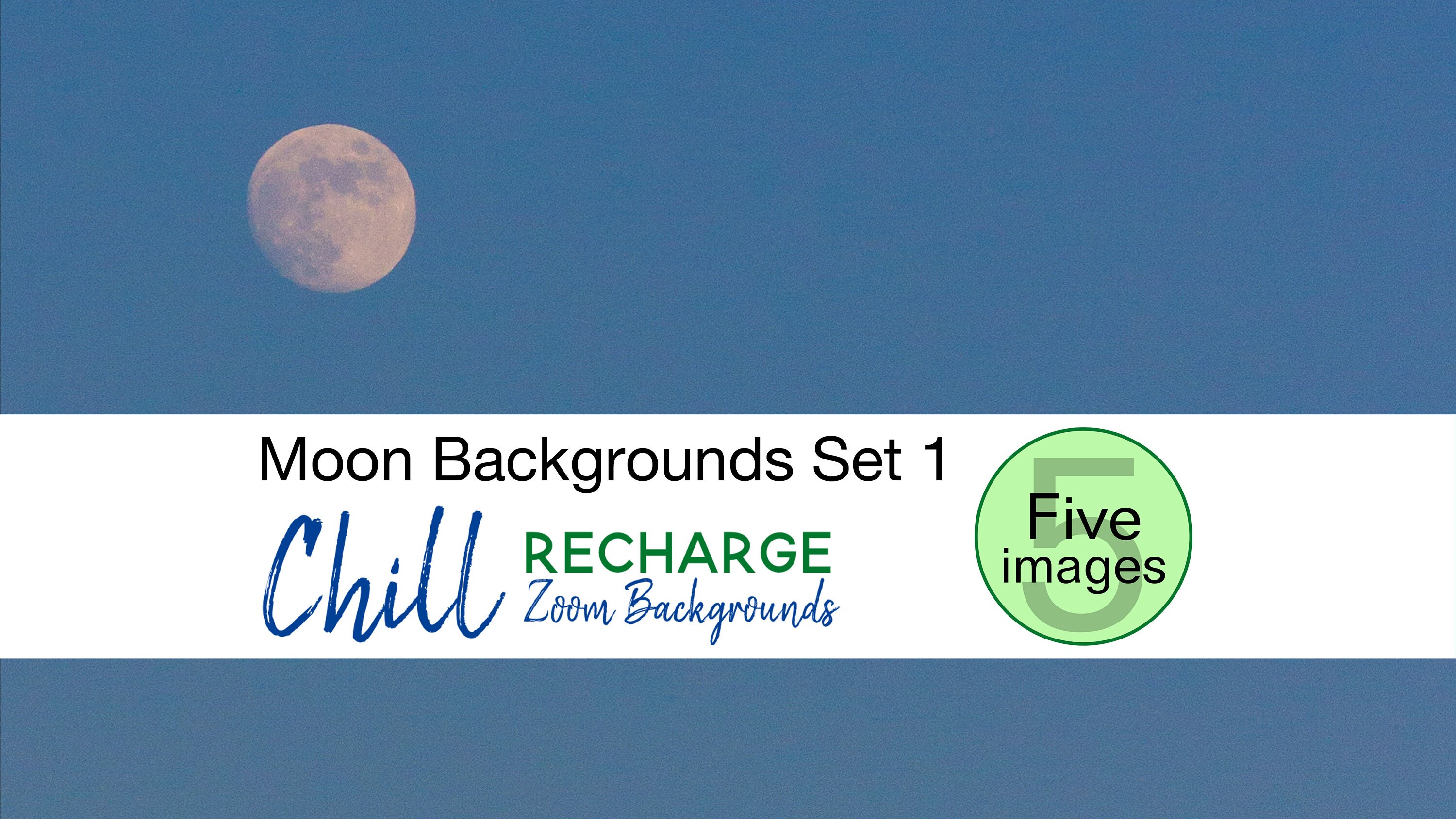 Moon Photography 16x9 Zoom Backgrounds, Crescent & Full Moon (instant ...