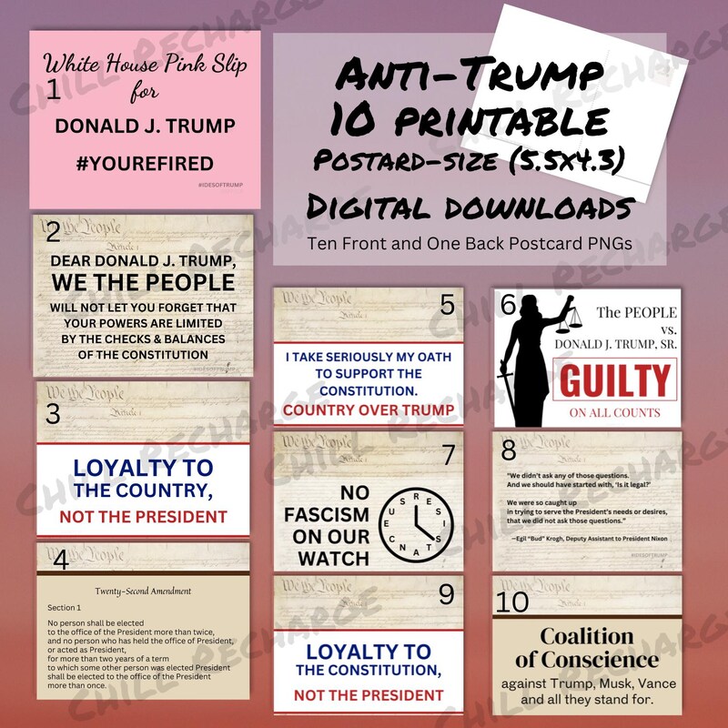 Pink Slip Postcards for Trump - Etsy