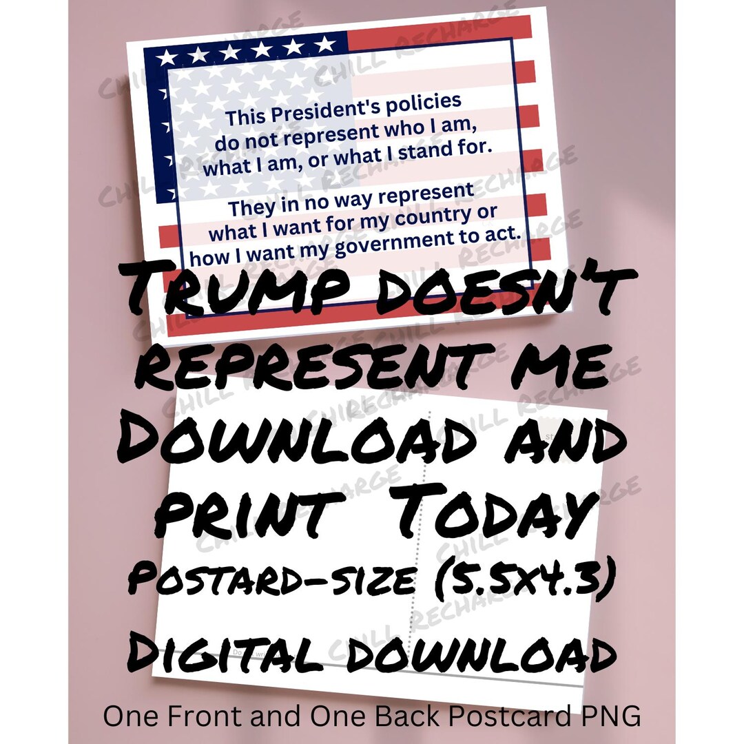 Anti-trump Political Postcard: 'does Not Represent Me' (digital ...