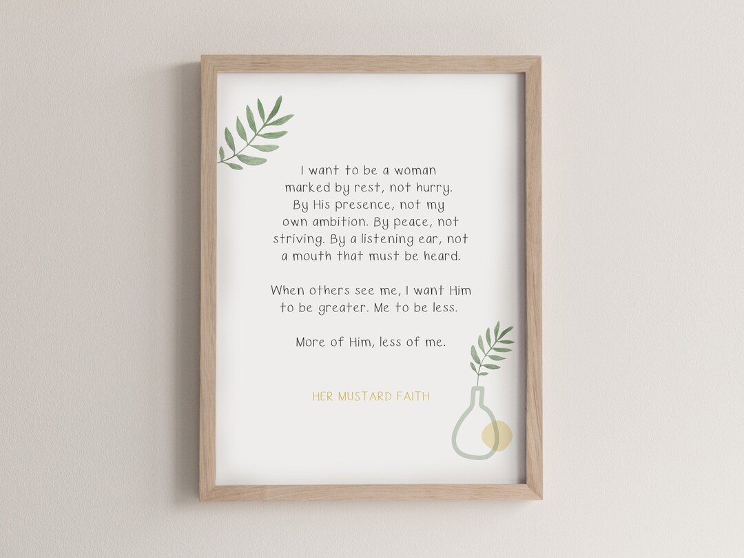 More of Him, Less of Me | Christian Poem | Christian Gift | Modern ...