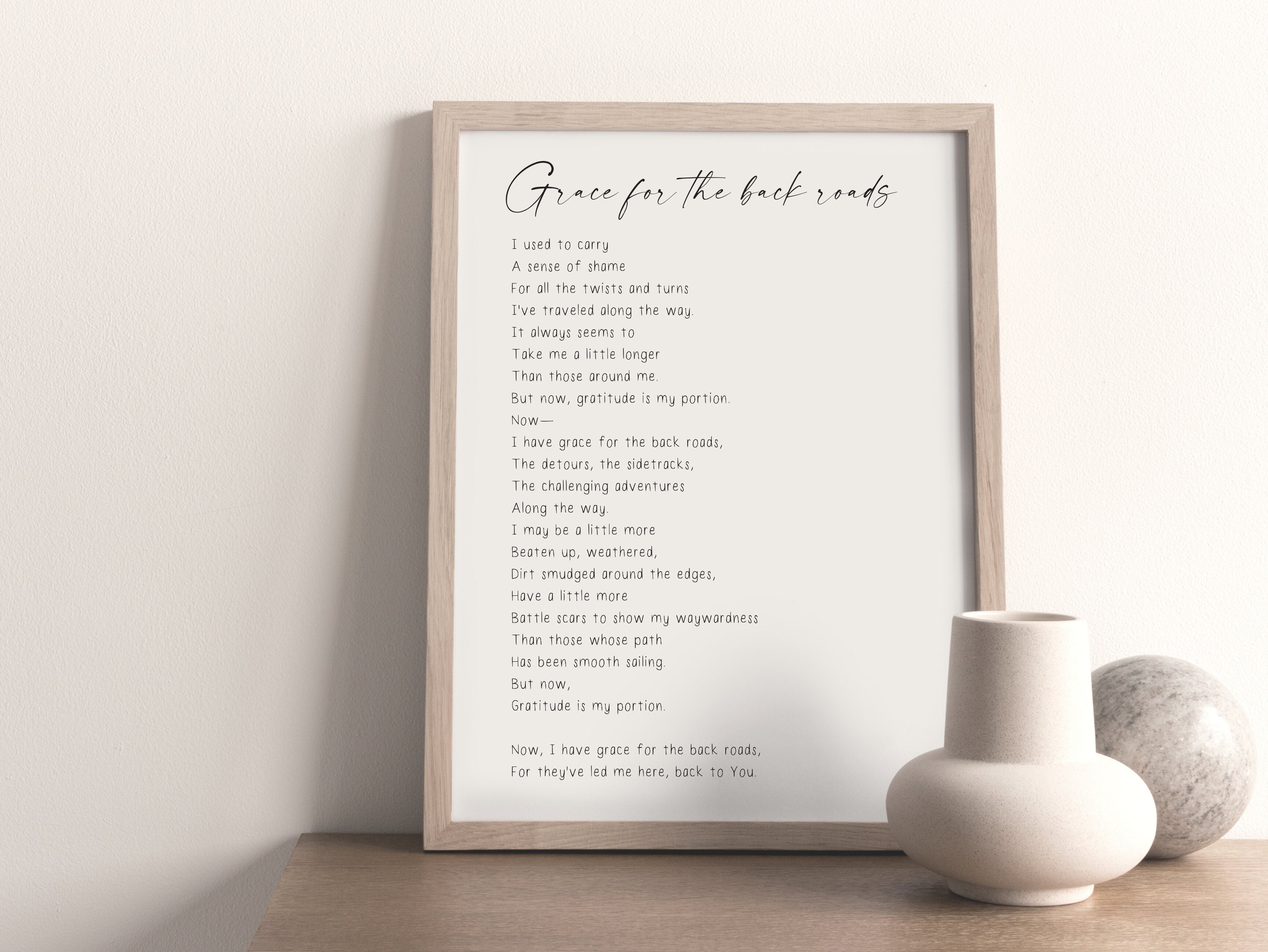 Christian Poem About Grace Flourishing Poetry Book Christian Wall Decor ...