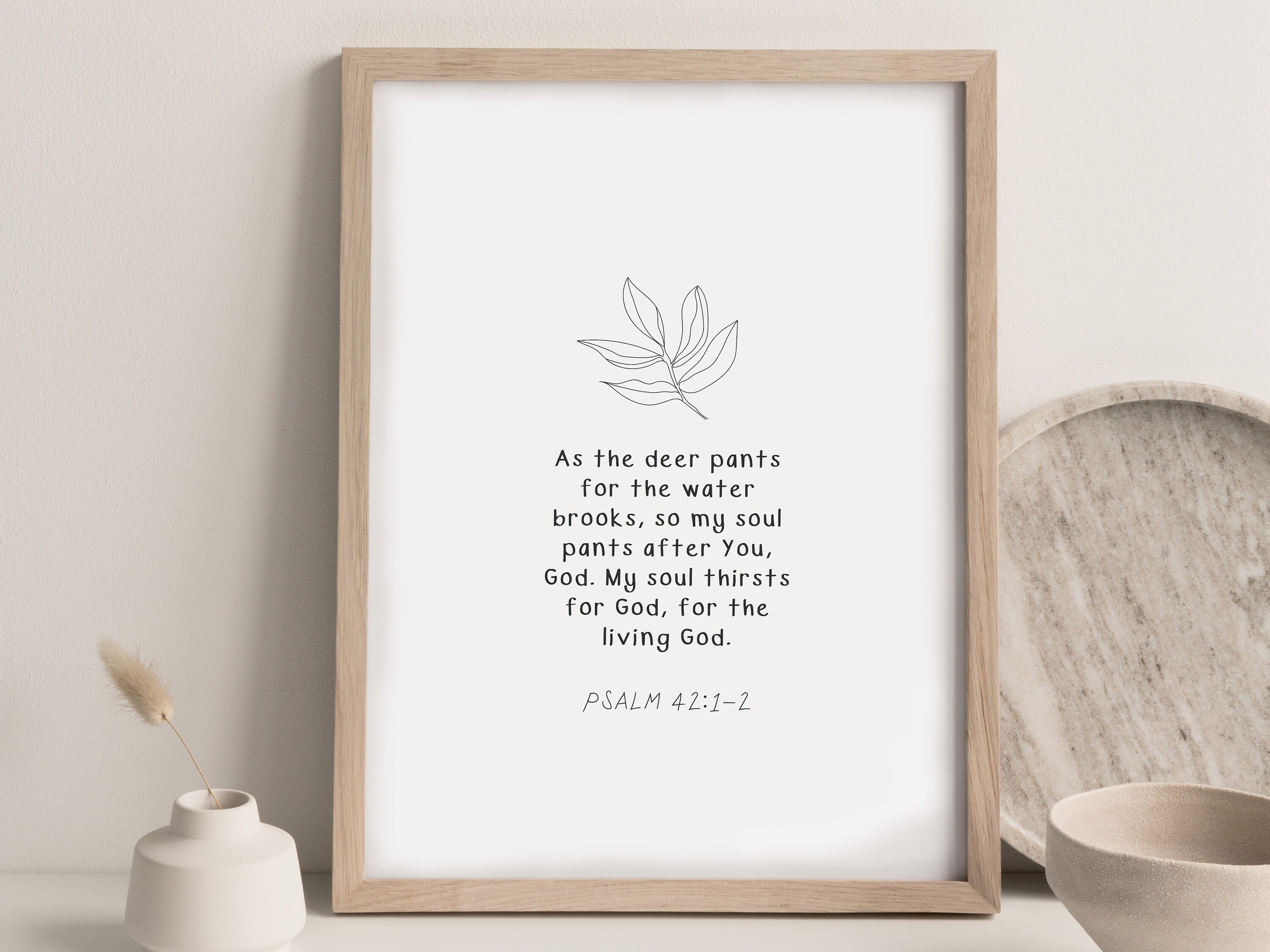 Psalm 42:1-2 Scripture Wall Art Christian Gift Modern Christian Art ...