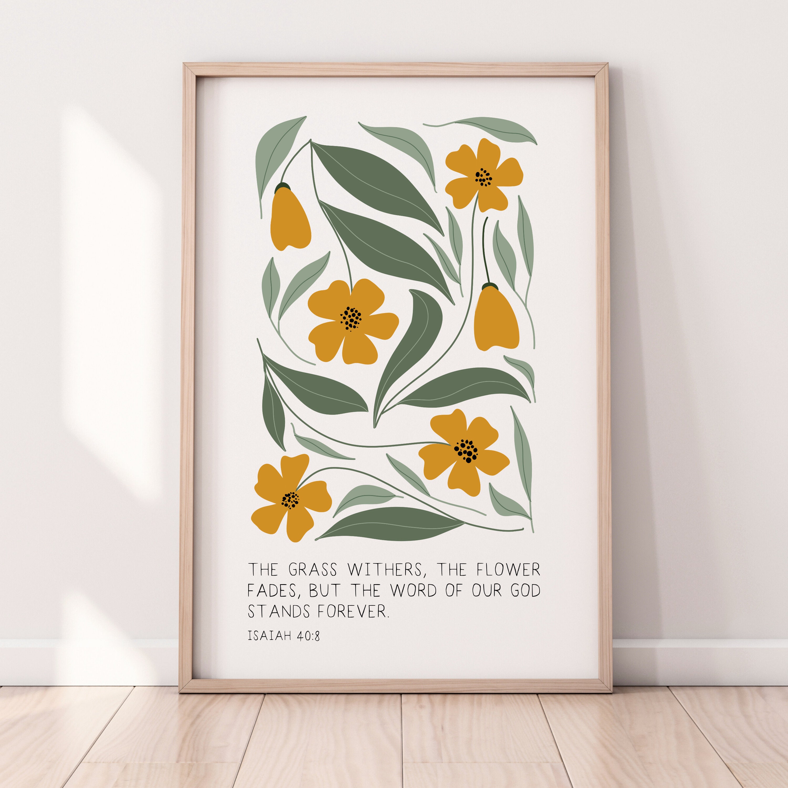 Isaiah 40 Flowers Fade Scripture Wall Art Modern - Etsy