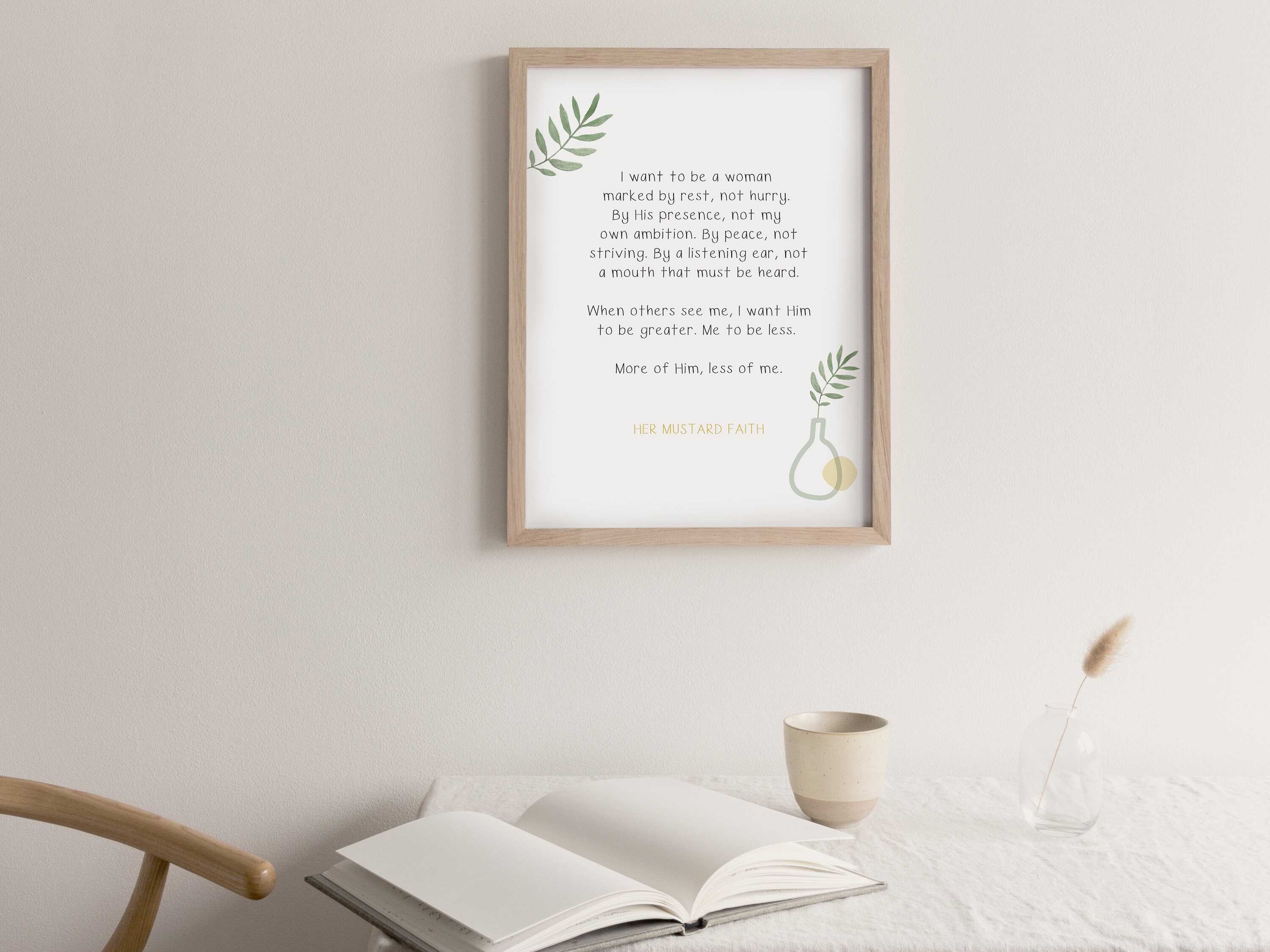 More of Him, Less of Me Christian Poem Christian Gift Modern Christian ...