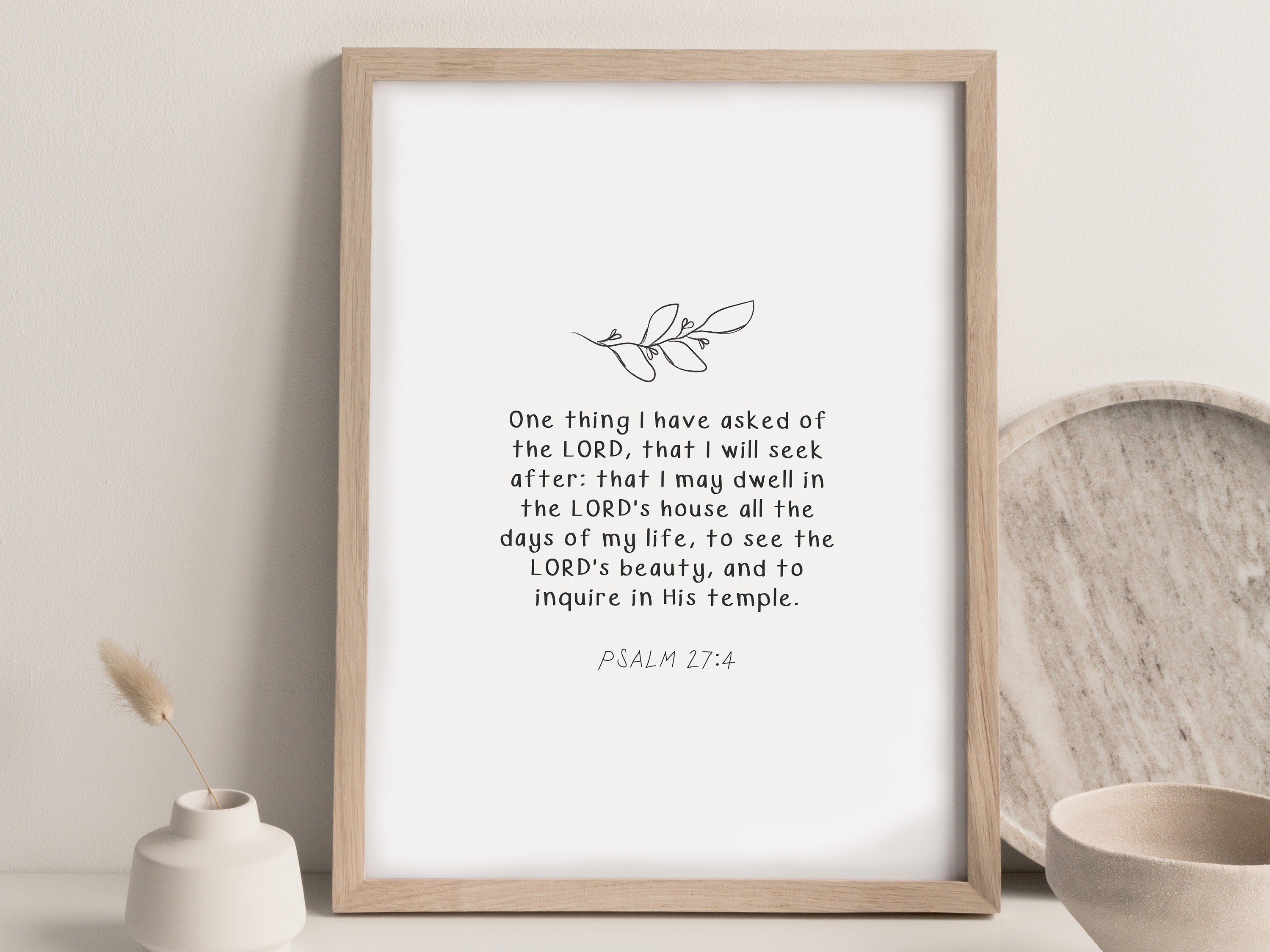 Psalm 27:4 Scripture Wall Art Christian Gift Modern Christian Art Bible ...