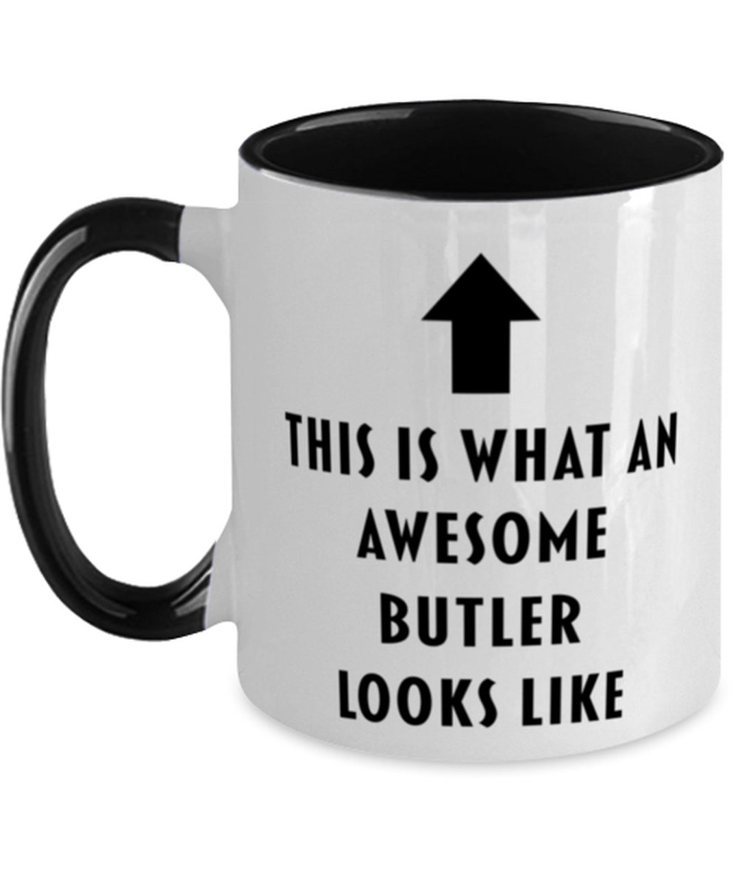 Butler Coffee Mug, Two-tone Black Ceramic (funny Design) - Etsy