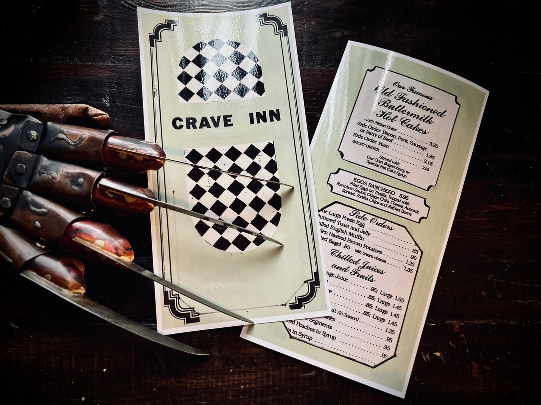 A Nightmare on Elm Street 4 - CRAVE INN Menu Prop Replica - Etsy