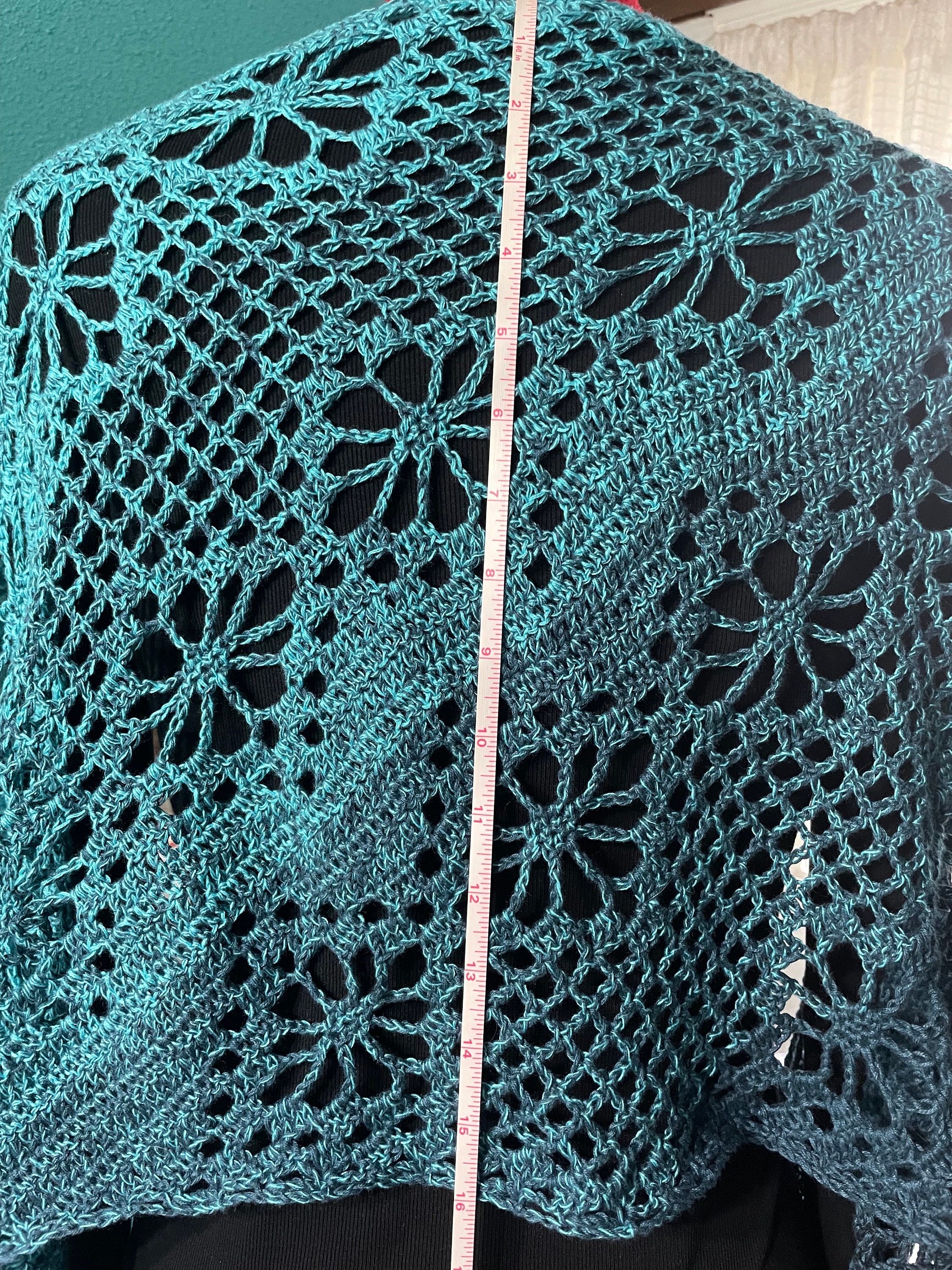 Lace Rectangle Shawl, Blue Ombre Wrap, Diagonal Scarf - Etsy