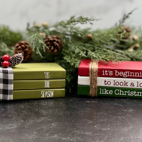 Christmas Book Stack - Etsy