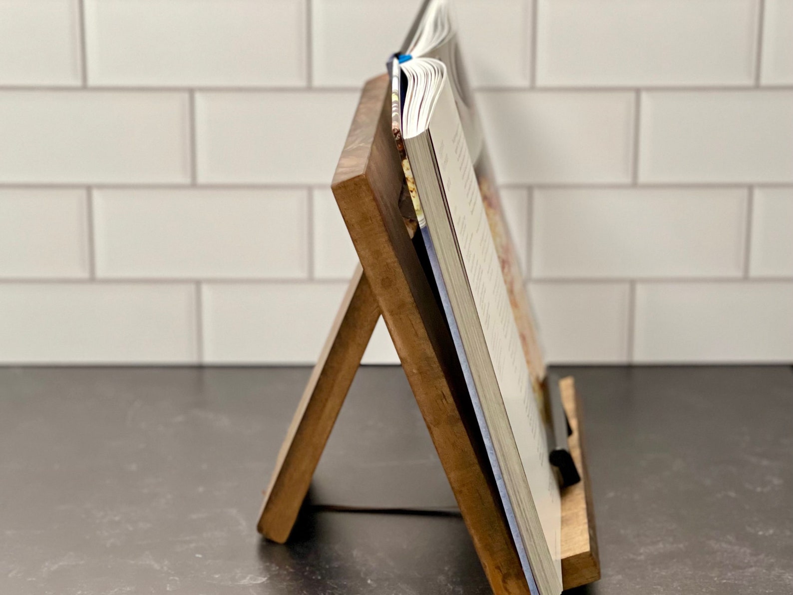 Cookbook Stand | Wood Cookbook Stand | iPad Stand | Cookbook Holder ...