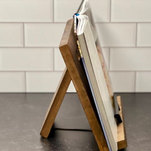 Cookbook Stand | Wood Cookbook Stand | iPad Stand | Cookbook Holder ...