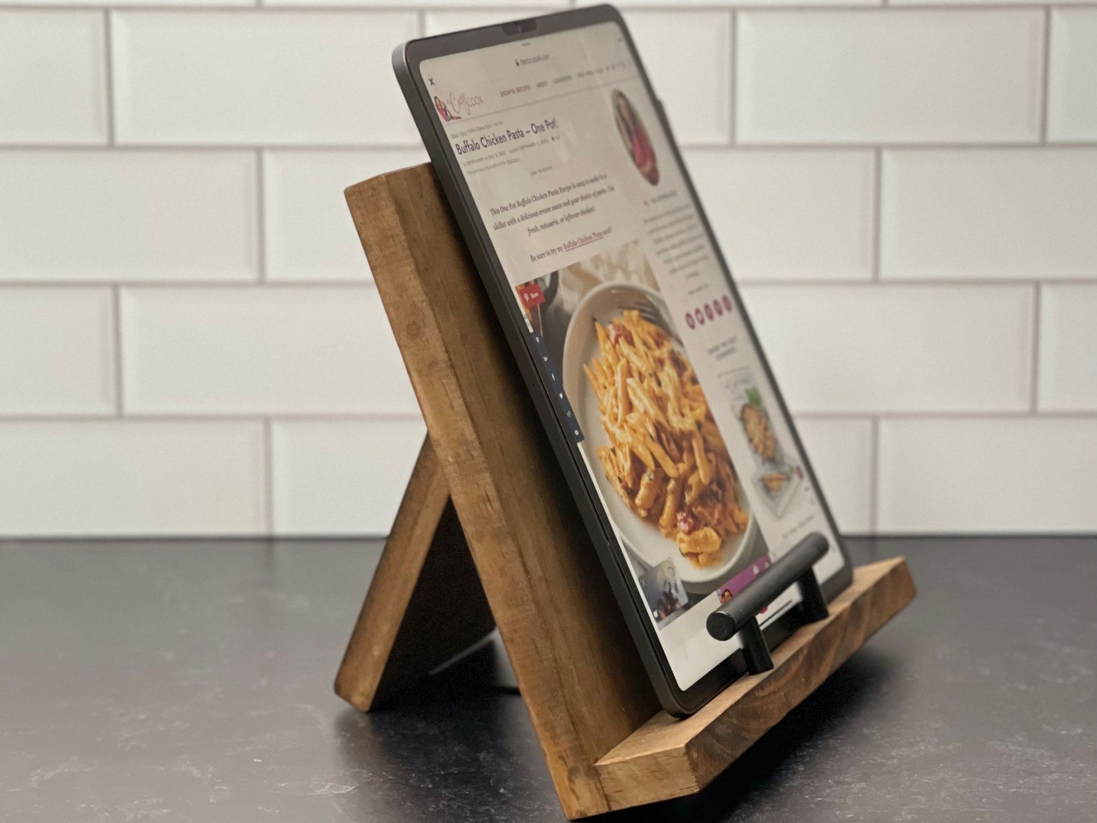 Cookbook Stand | Wood Cookbook Stand | iPad Stand | Cookbook Holder ...
