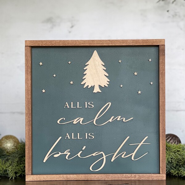 All is Calm All is Bright Sign - Etsy