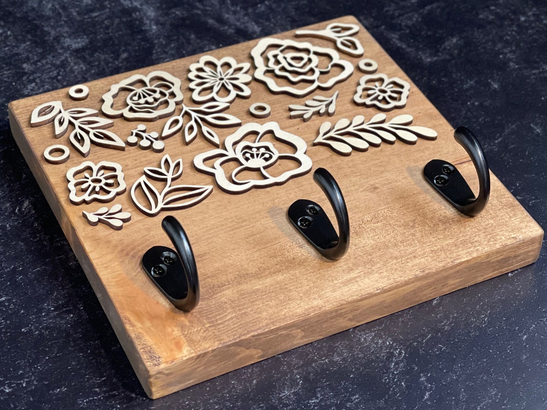 Key Hanger Floral Key Hanger Key Holder Entryway Key - Etsy