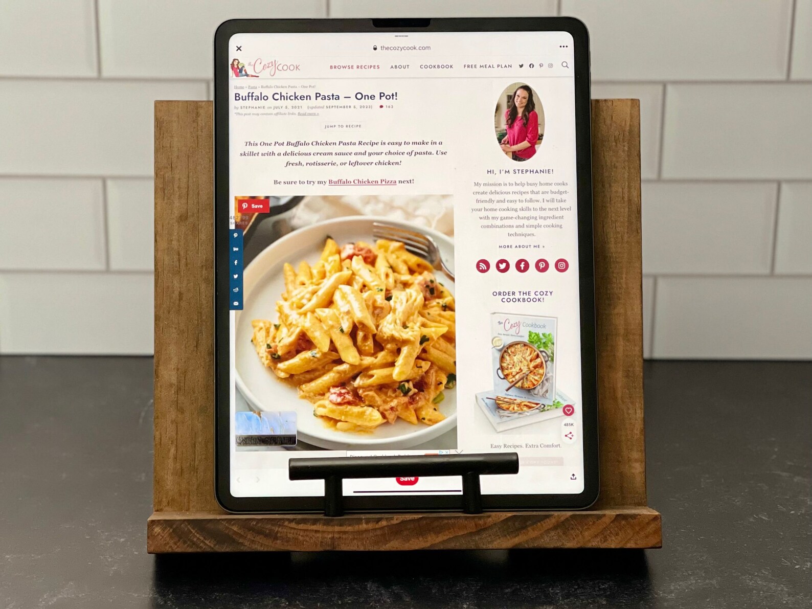 Cookbook Stand | Wood Cookbook Stand | iPad Stand | Cookbook Holder ...