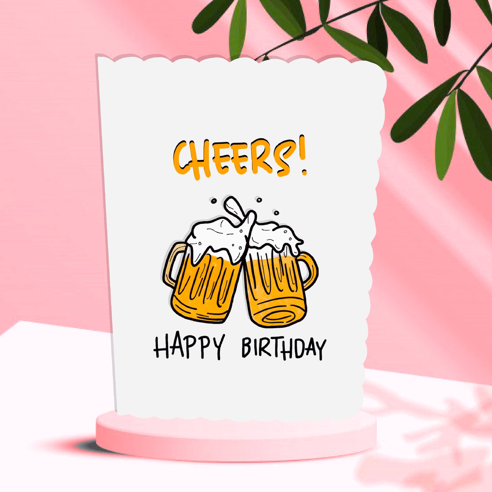 Happy birthday CHEERS card | Etsy