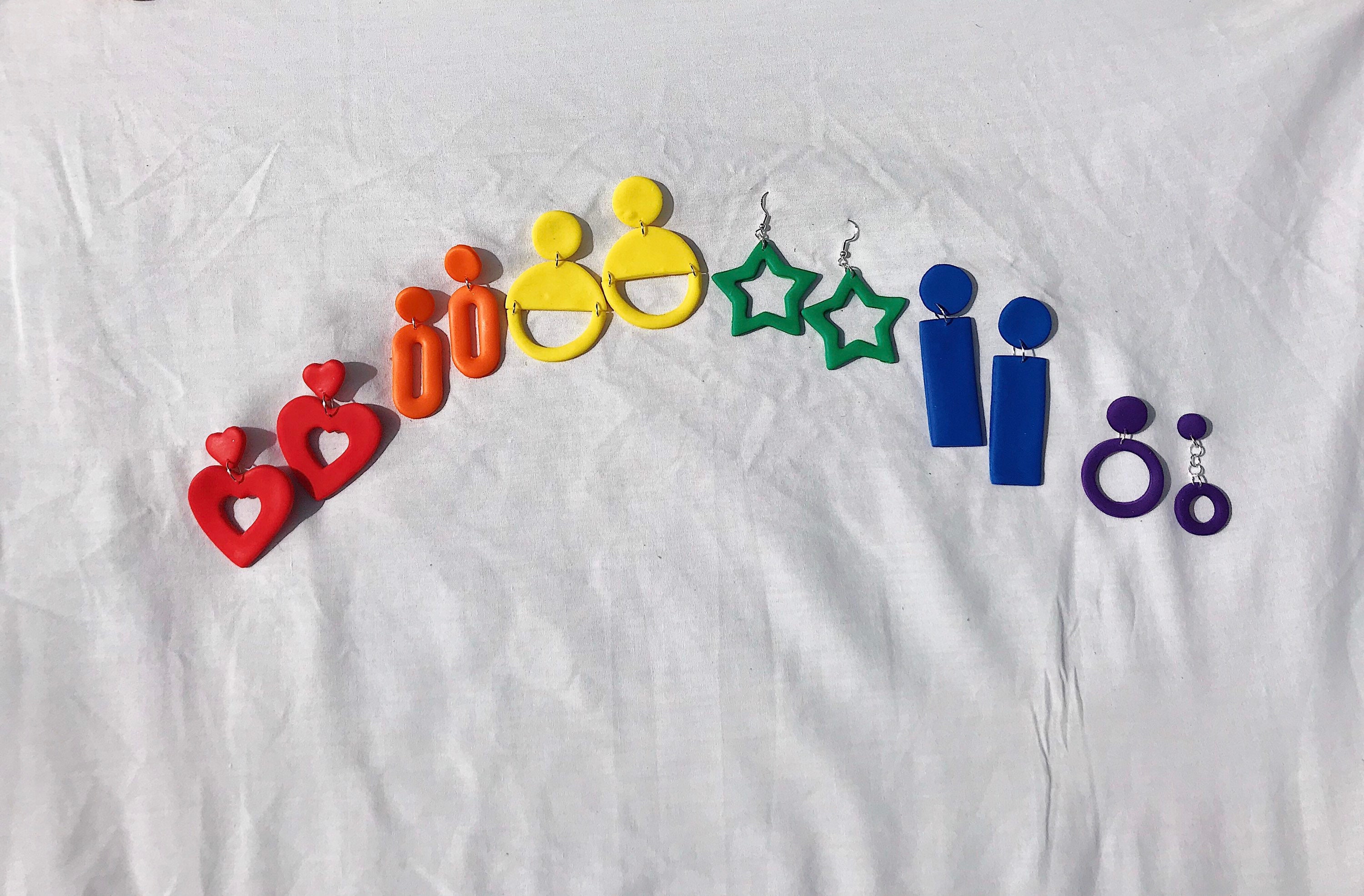 Red Orange Yellow Green Blue Purple Rainbow Monochrome Polymer | Etsy