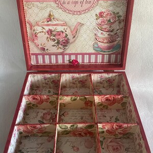 Vintage Tea Box/decoupage Wooden Box/storage Box/organizing Box ...