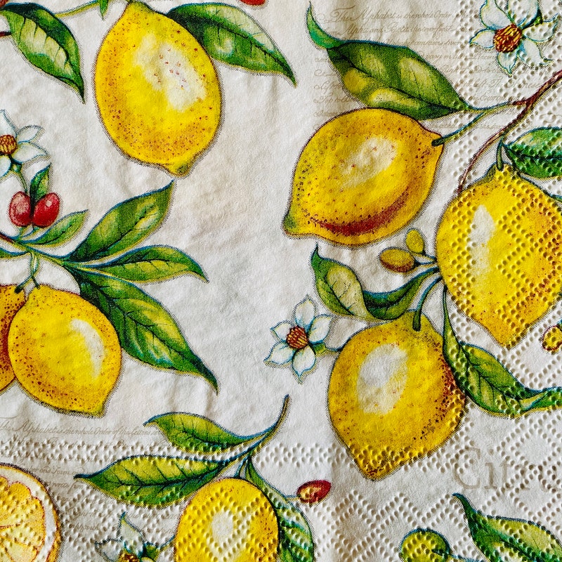Lemon Paper Napkins - Etsy