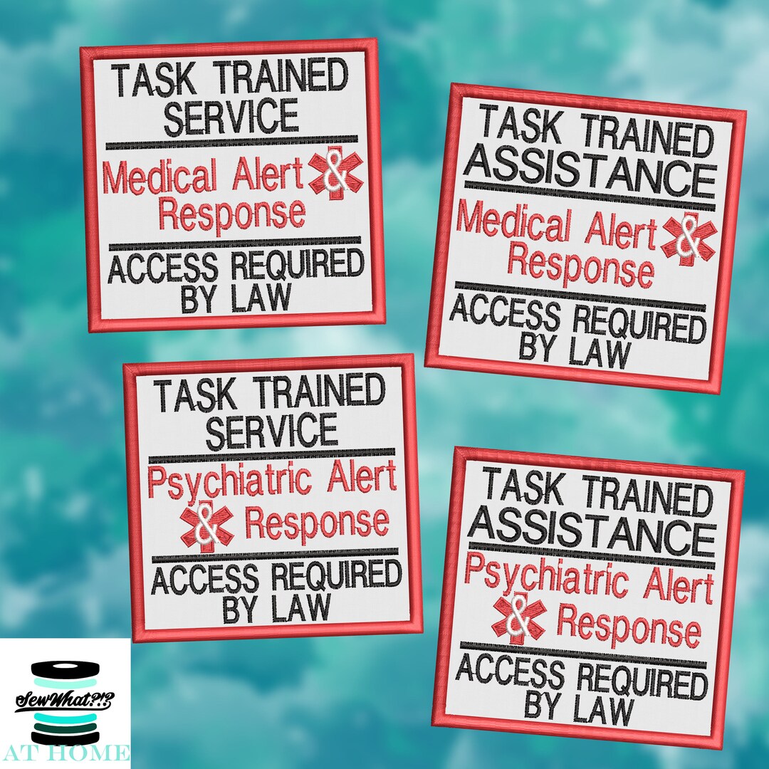 DIY Eight Pack! 2 4x4 Inch Patch Designs Medical and Psychiatric Alert ...