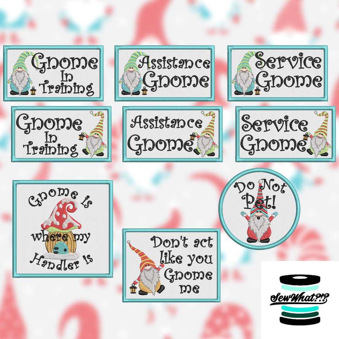 Cute Gnome Trendy Service Assistance in Training Patches Dog Gear DIY ...