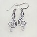 Dangling Treble Clef Music Note Hanging Earrings Sterling Silver From ...