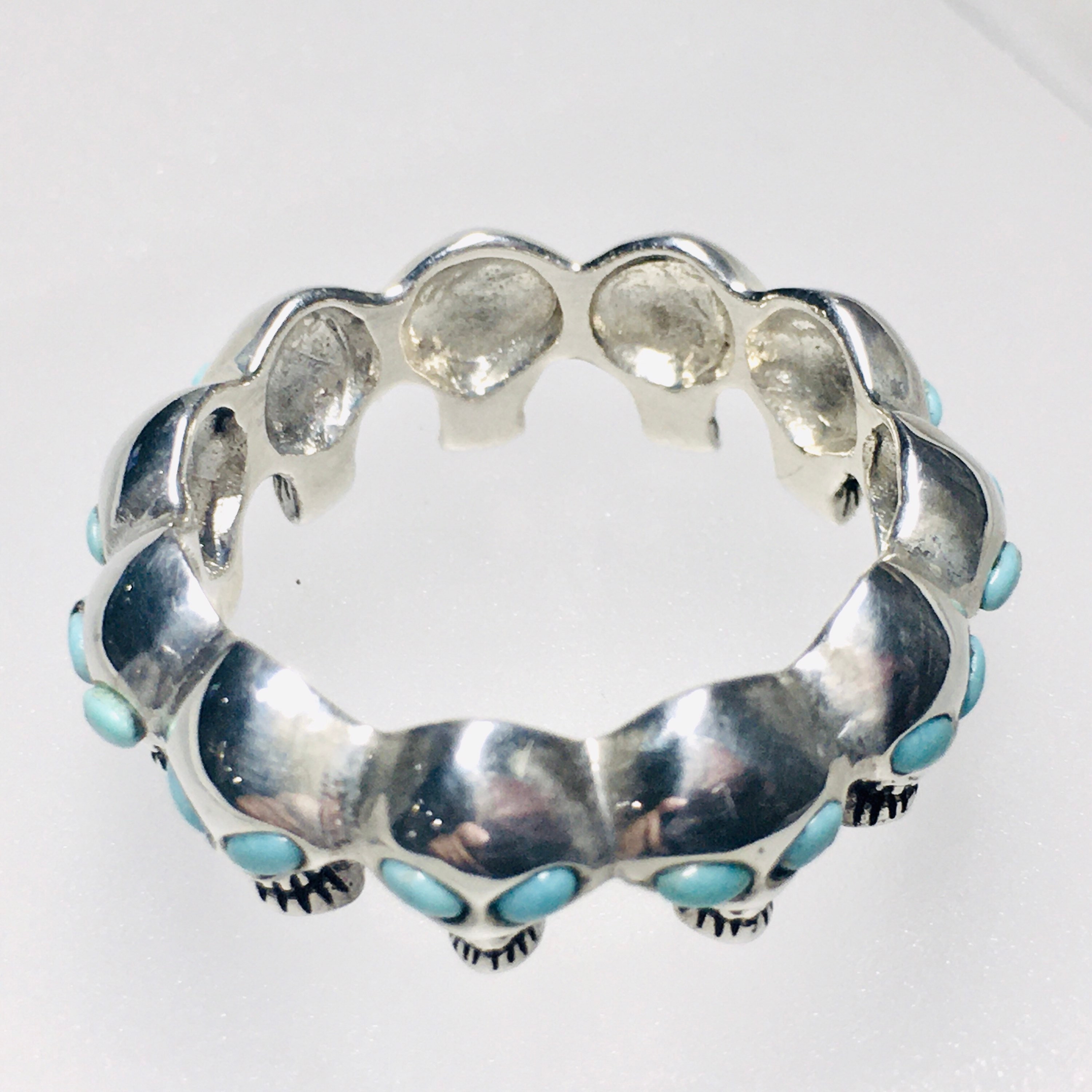 Alien Skull Sterling Ring Real Turquoise in Sterling Silver Size 11 ...