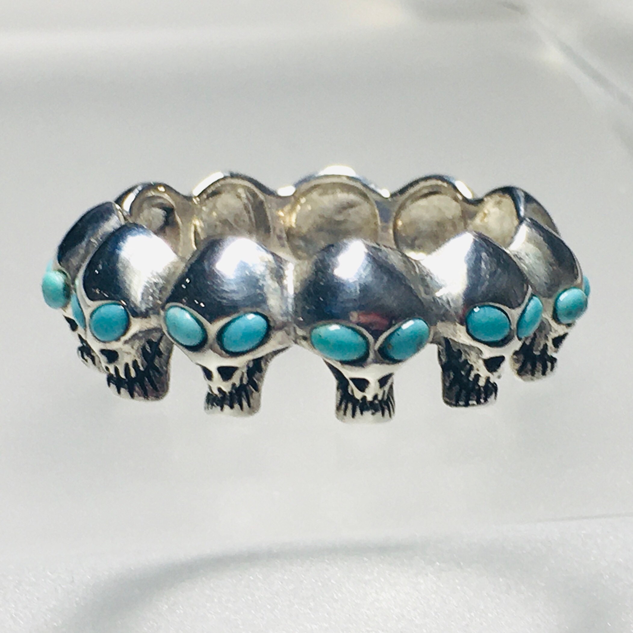 Alien Skull Sterling Ring Real Turquoise in Sterling Silver Size 11 ...
