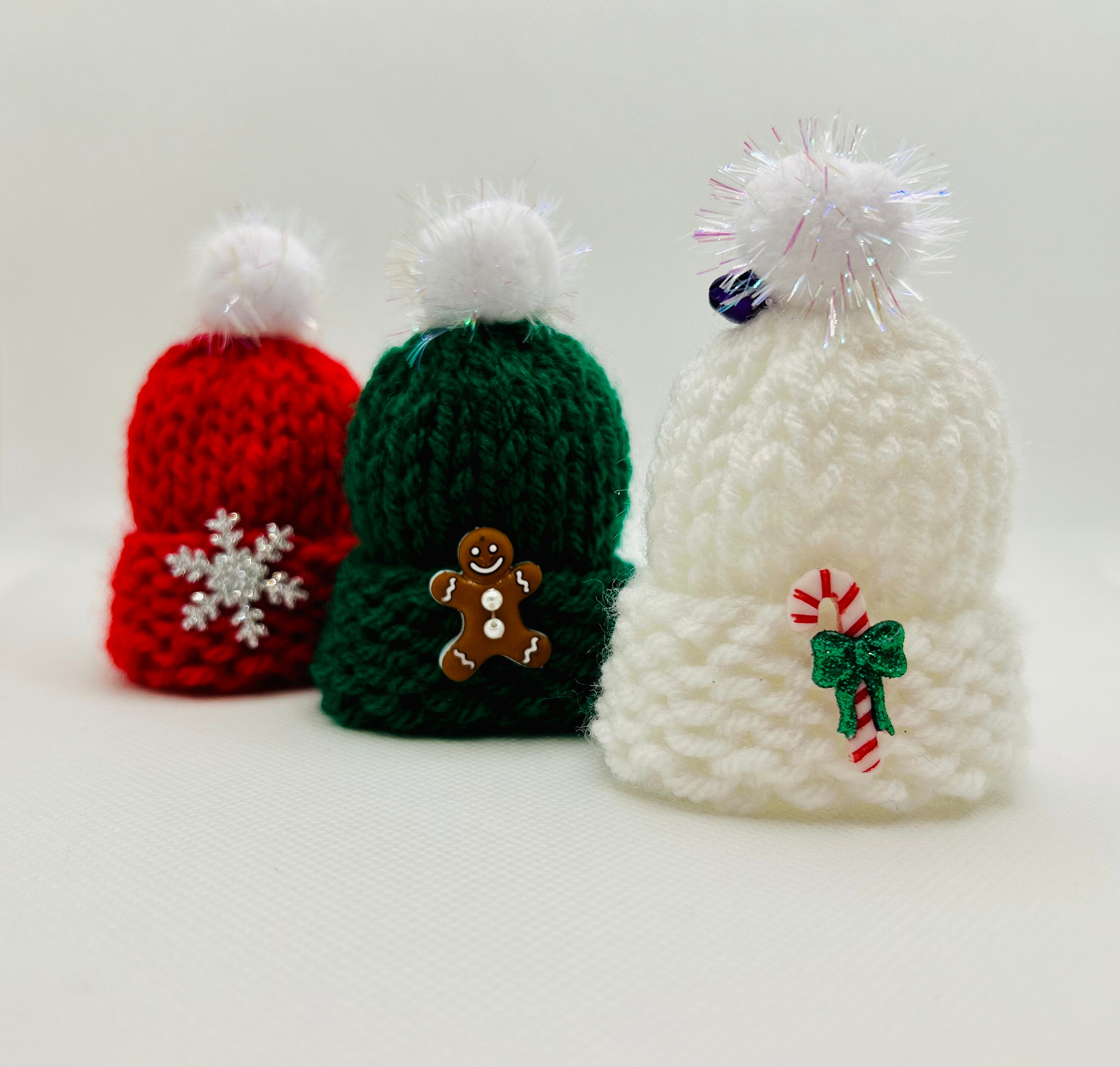 Christmas Ornaments Mini Hats With Pompom for Wine Bottle, Wine Bottle ...