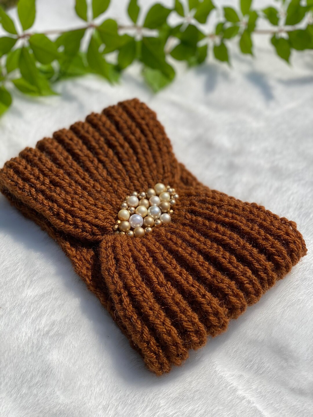 Knitted Headband Crystals Beads, Jewelry Turban, Embellished Cozy Head ...